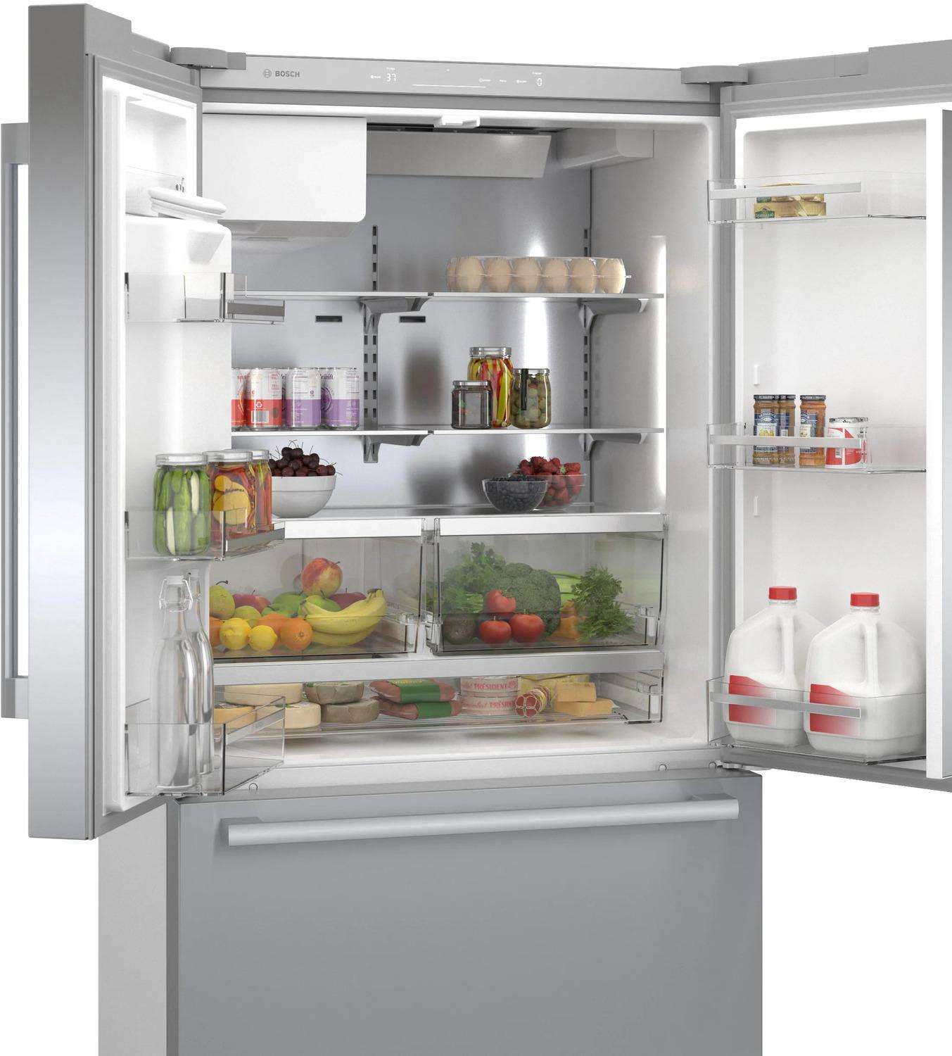 500 Series French Door Bottom Mount Refrigerator 36" Stainless steel ...